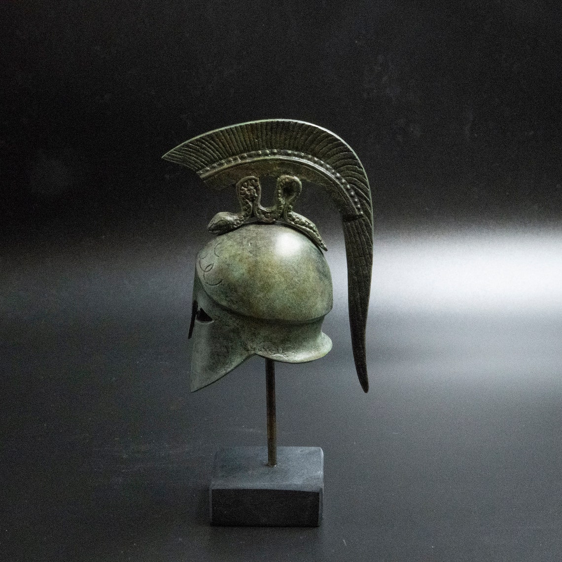 Ancient Greek Spartan Bronze Helmet With Spiraling Serpent - Etsy
