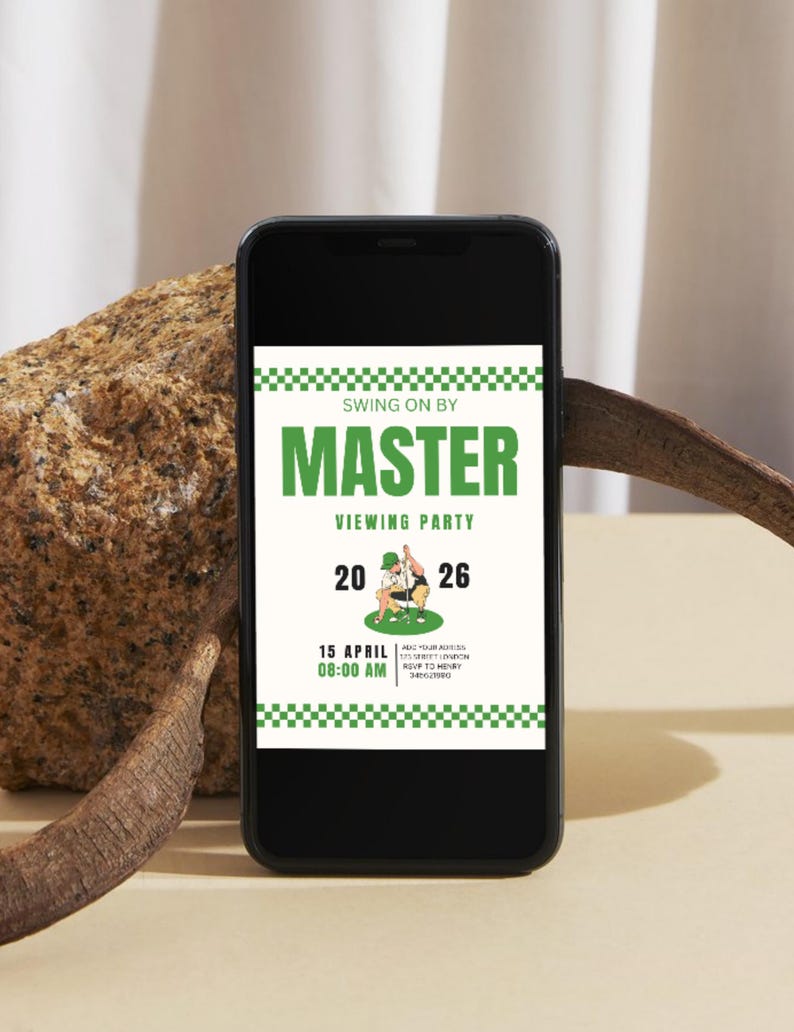 Masters Golf Viewing Party Invitation, Editable Canva Template (digital ...