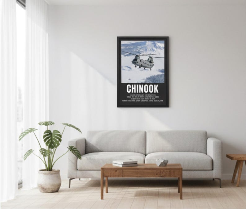 CH-47 Chinook Poster, Military Aviation, Technical Decor (digital ...