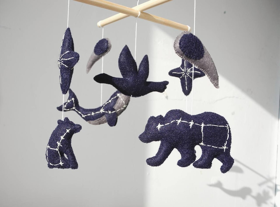 GLOW in THE DARK! Constellation Mobile, Space Theme Nursery Decor ...