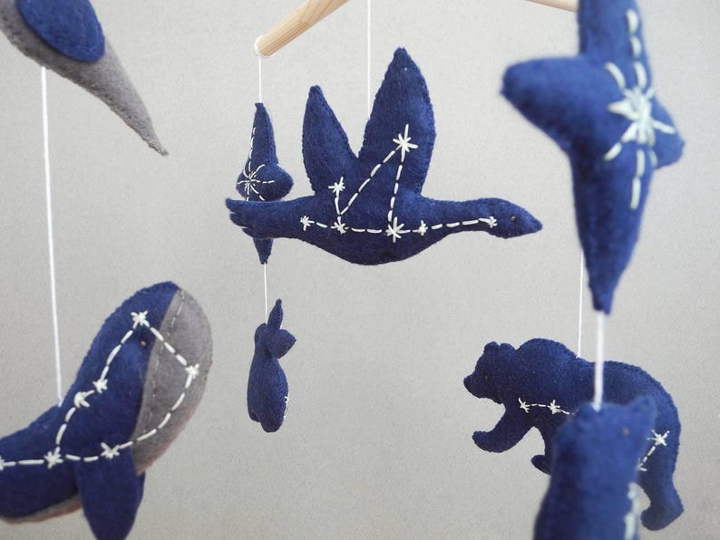 GLOW in THE DARK! Constellation Mobile, Space Theme Nursery Decor ...