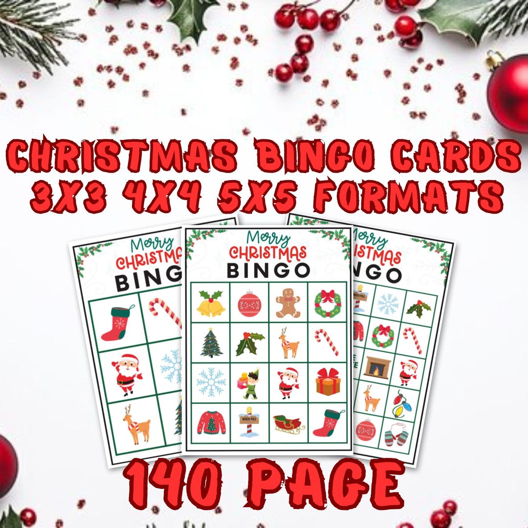 Christmas Bingo Cards Printable Set, Holiday Game (digital Download) - Etsy