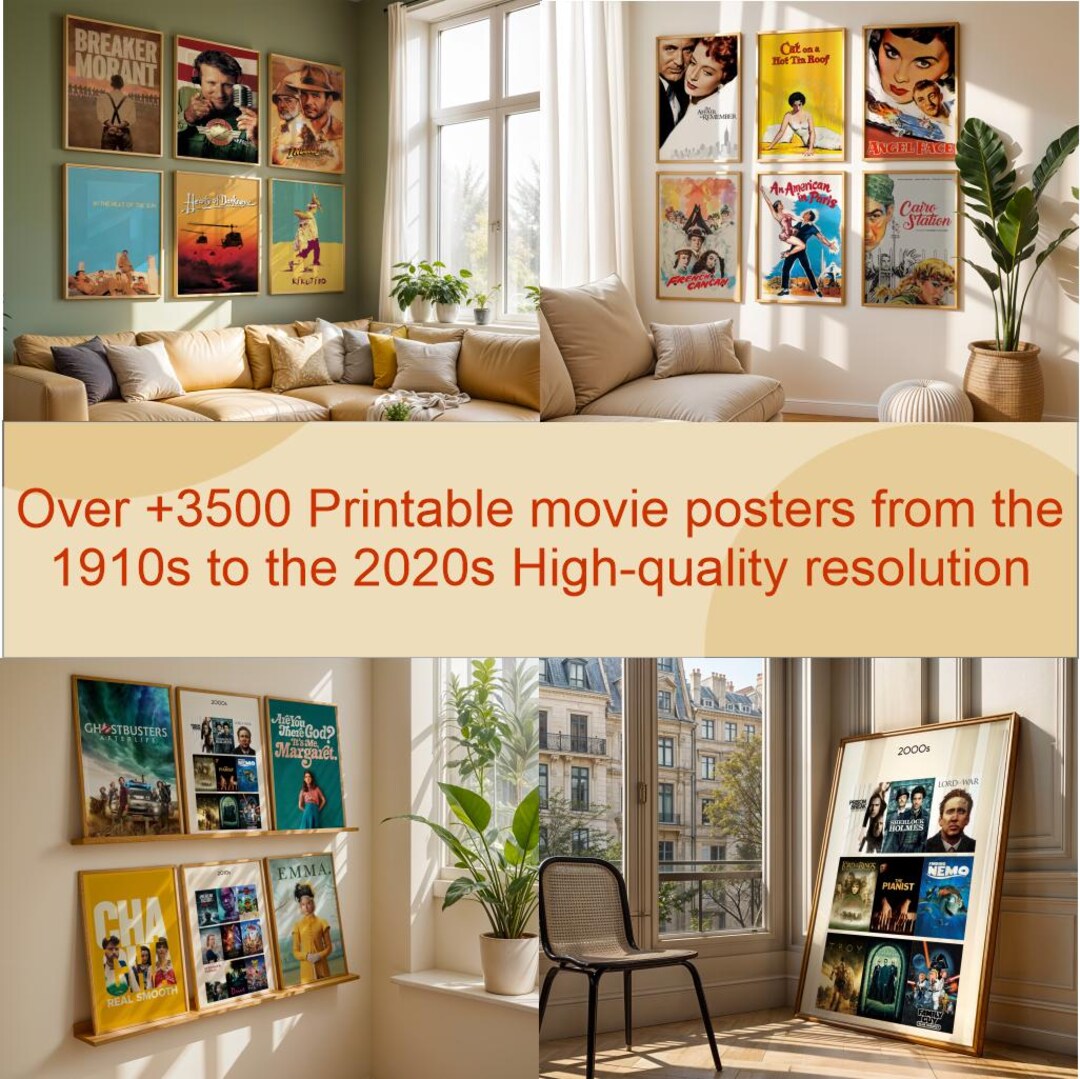 3500+ Vintage Movie Posters | 1910s–2020s Printable Film Art Bundle ...