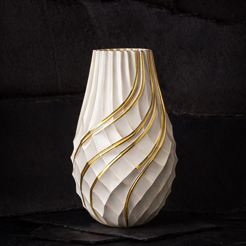 Modern Sculptural White Vase | Minimal Abstract Home Decor ...