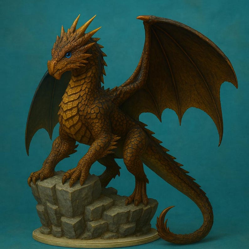 Dragon STL File for 3D Printing | Fantasy Creature Sculpture | High ...