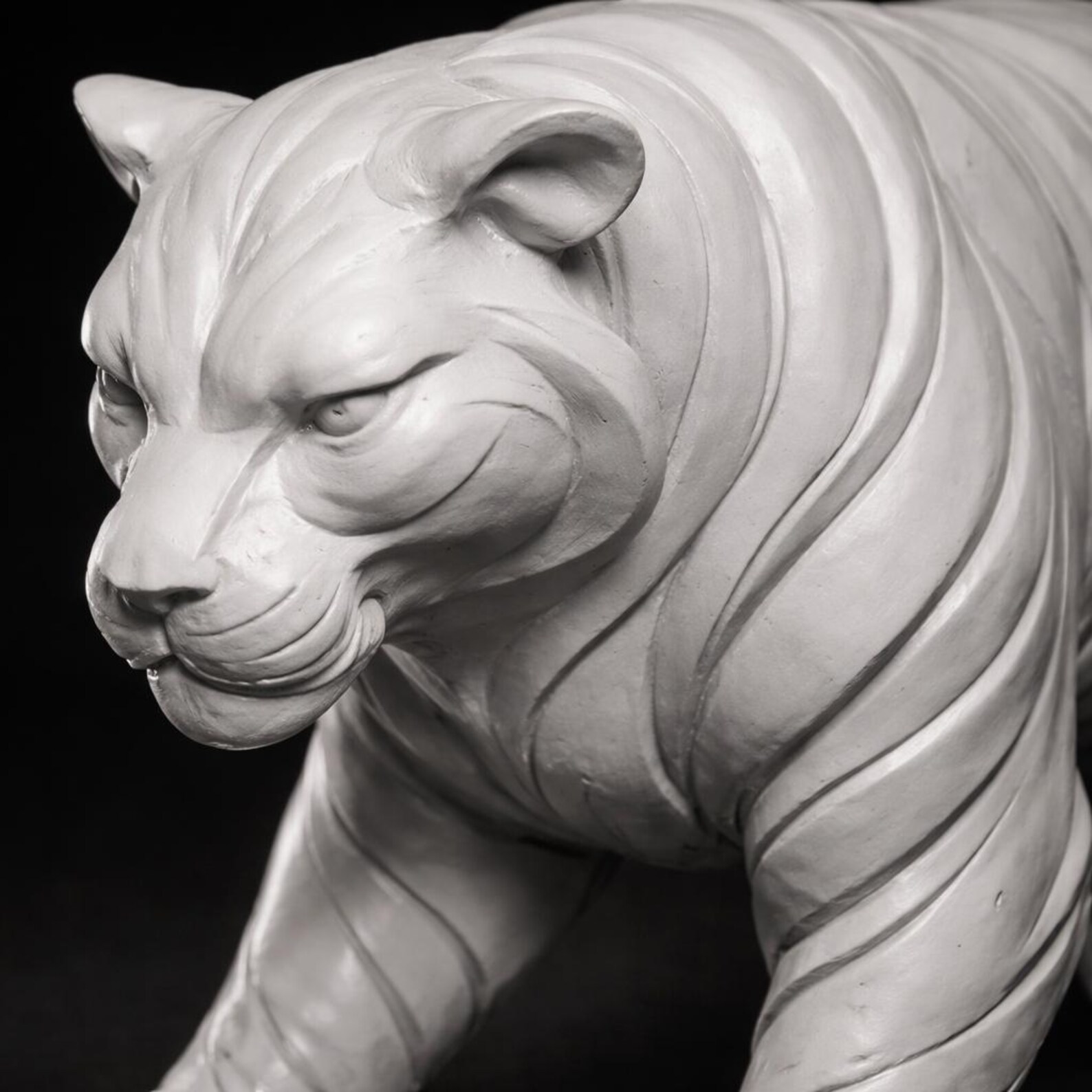 Tiger Sculpture STL File – High Detail Animal Statue 3D Print, Wildlife ...