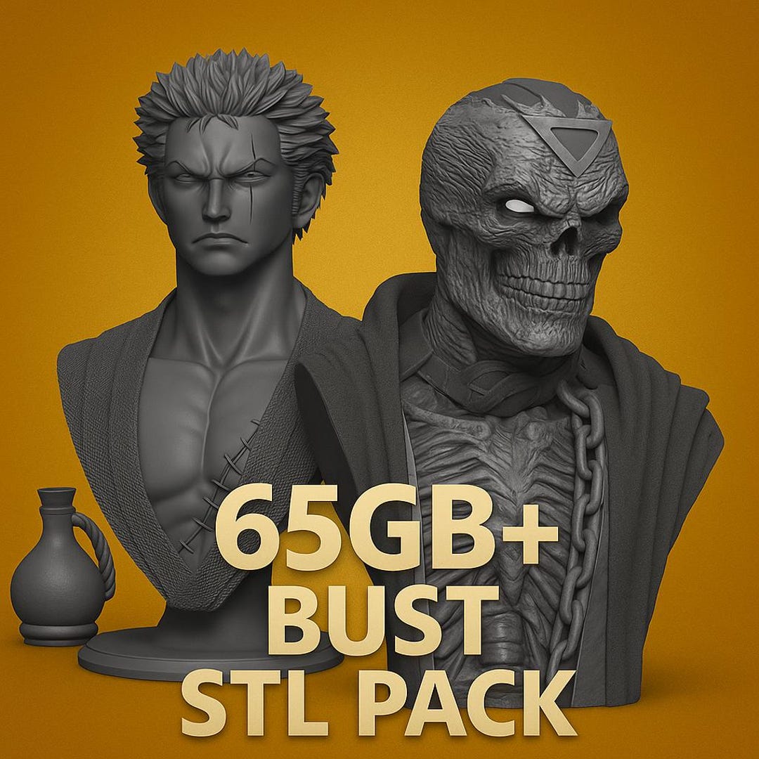 65GB+ Bust STL Pack | Printable Statues, Figures & 3D Art Models Bundle ...
