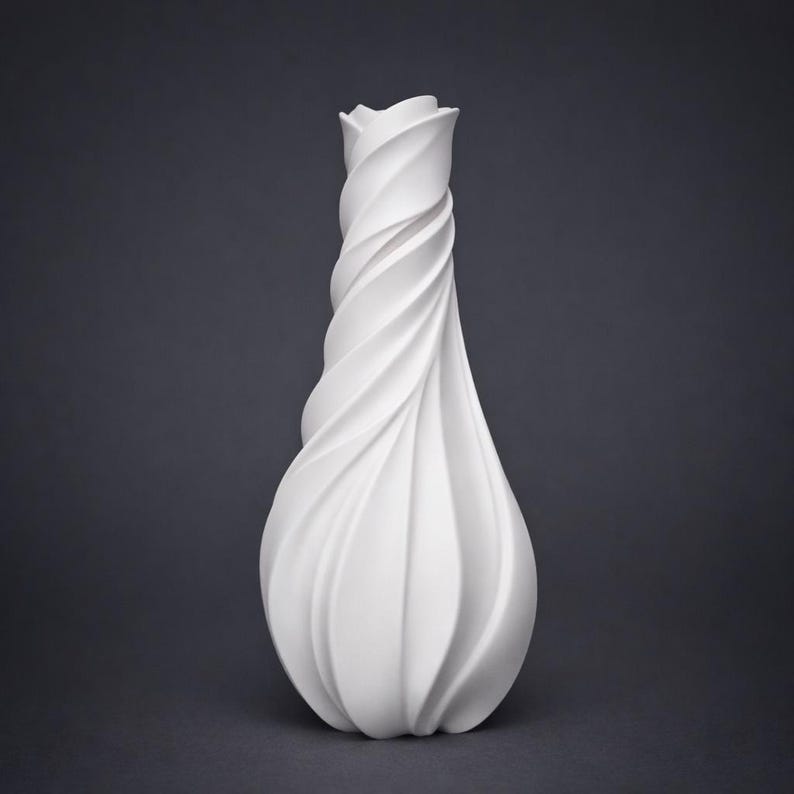Elegant White Ceramic Vase With Gold Line | Luxury Modern Home Decor ...