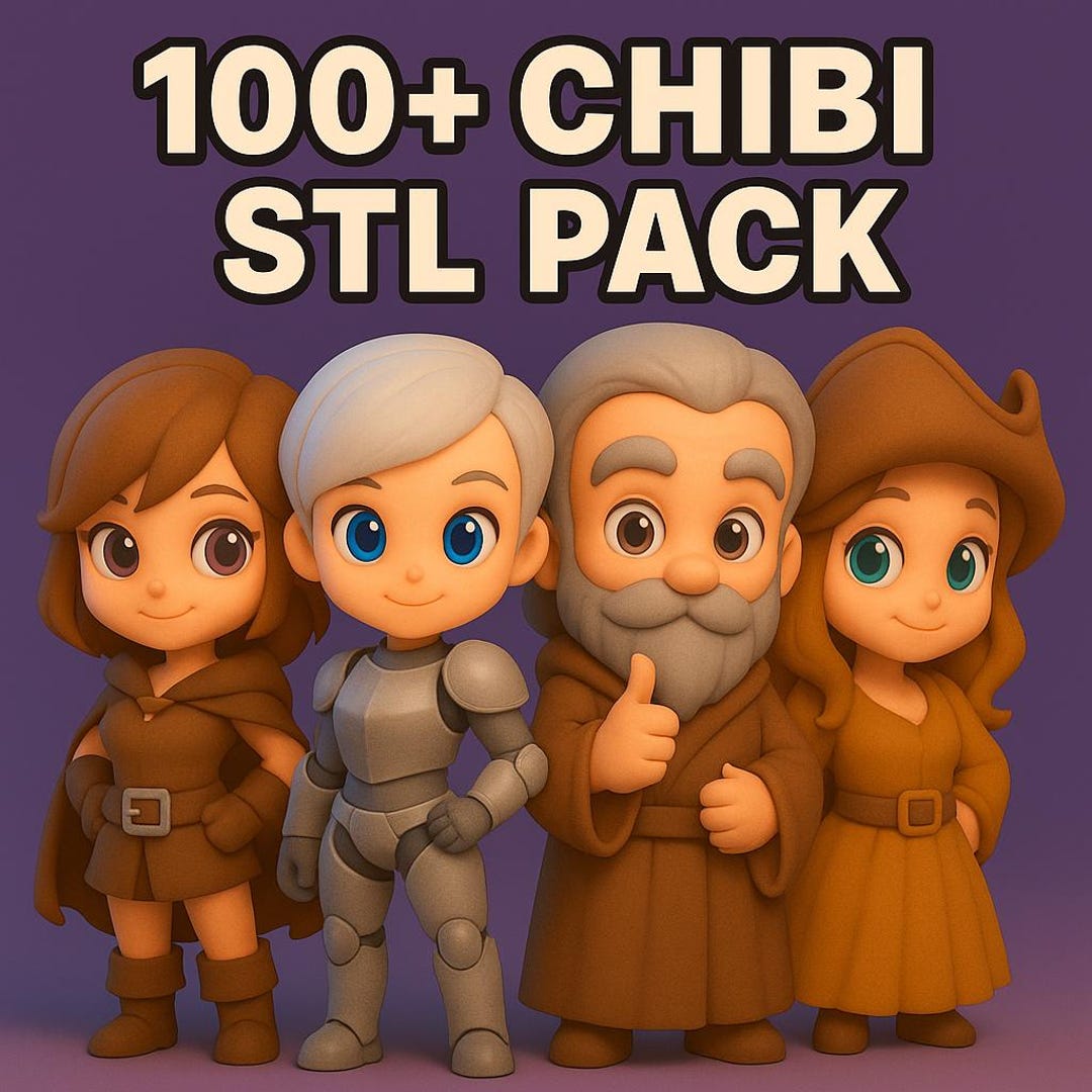 100+ Chibi STL Files | Cute Stylized Figure Pack | Printable Mini ...
