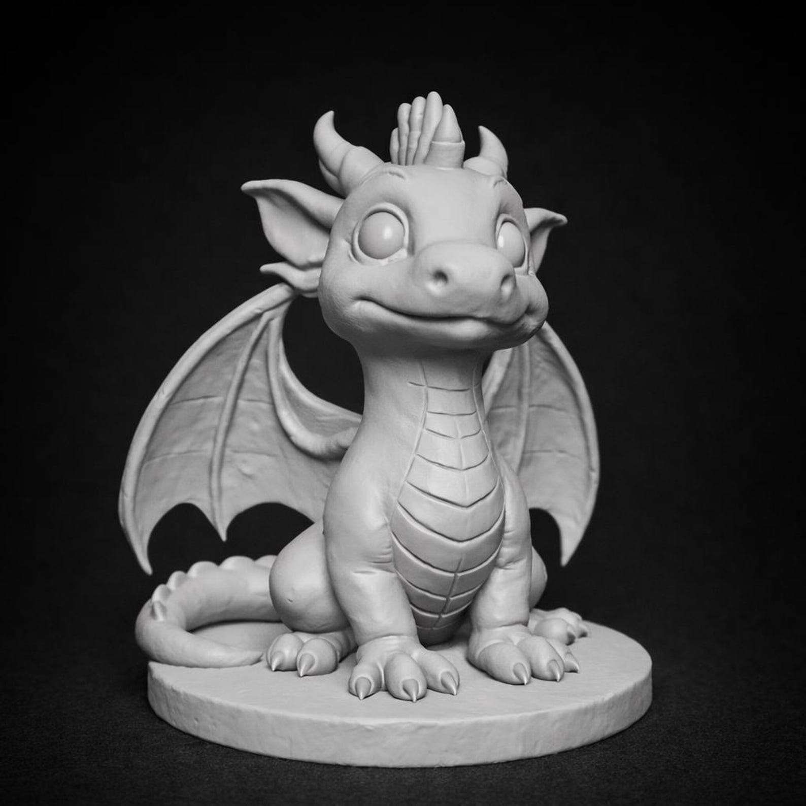 Cute Baby Dragon STL – Fantasy Dragon Statue for 3D Printing, Adorable ...