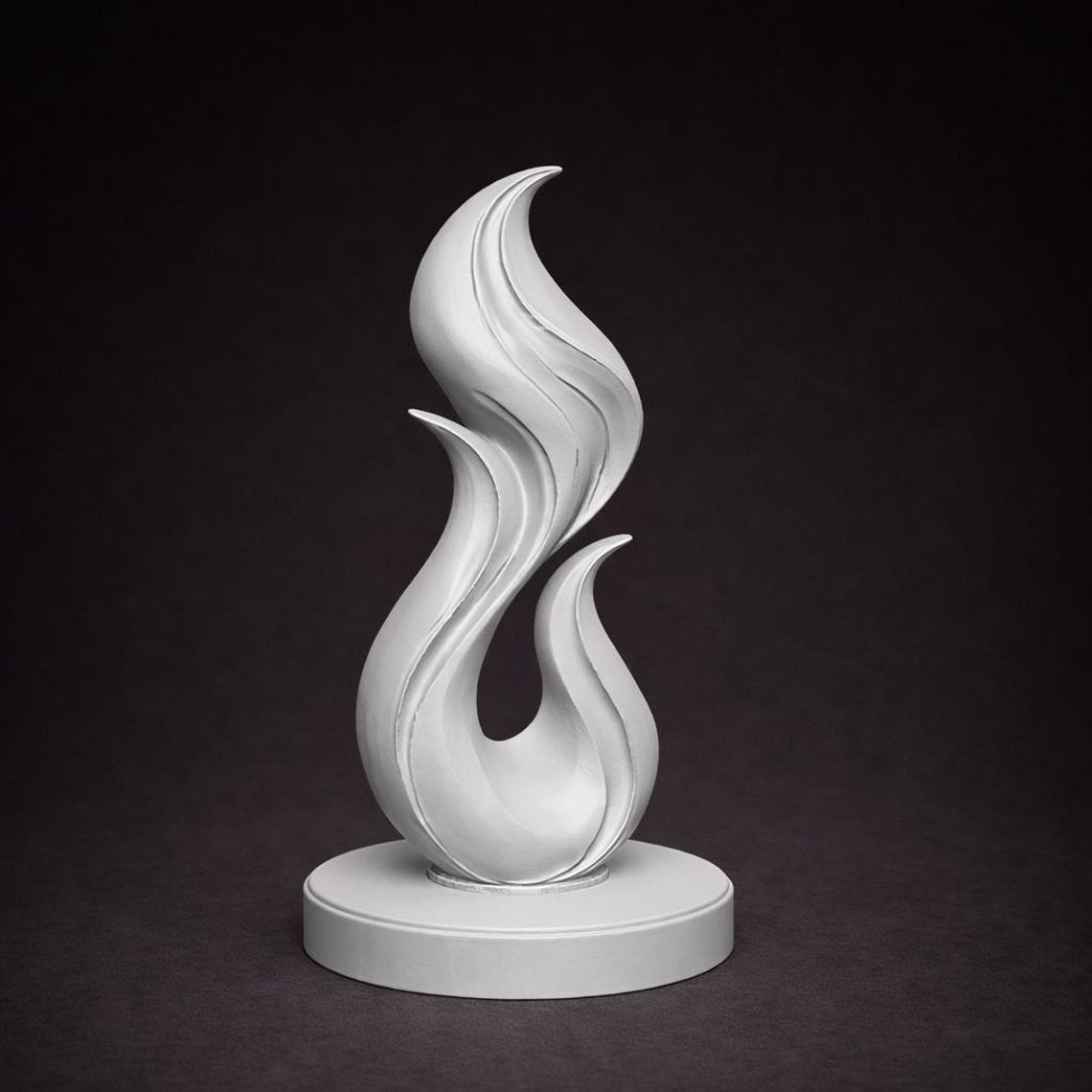 Modern Abstract Flame Sculpture STL – Luxury Contemporary Home Decor ...