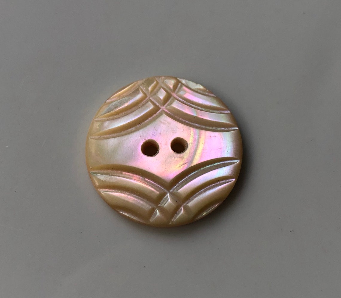 Art Deco Hand Carved Shell Buttons Circa 1920s Lot of Two - Etsy