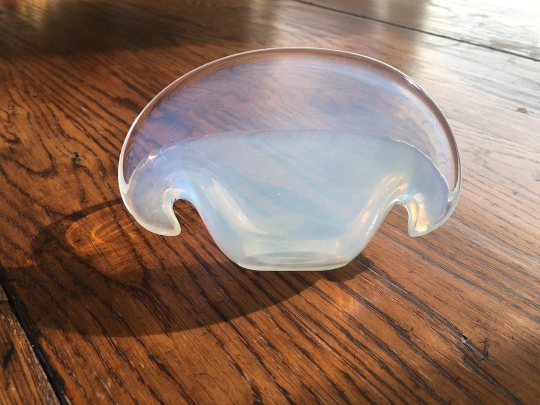Vintage Murano Glass Clamshell in Luminous Opal Blue Green - Etsy