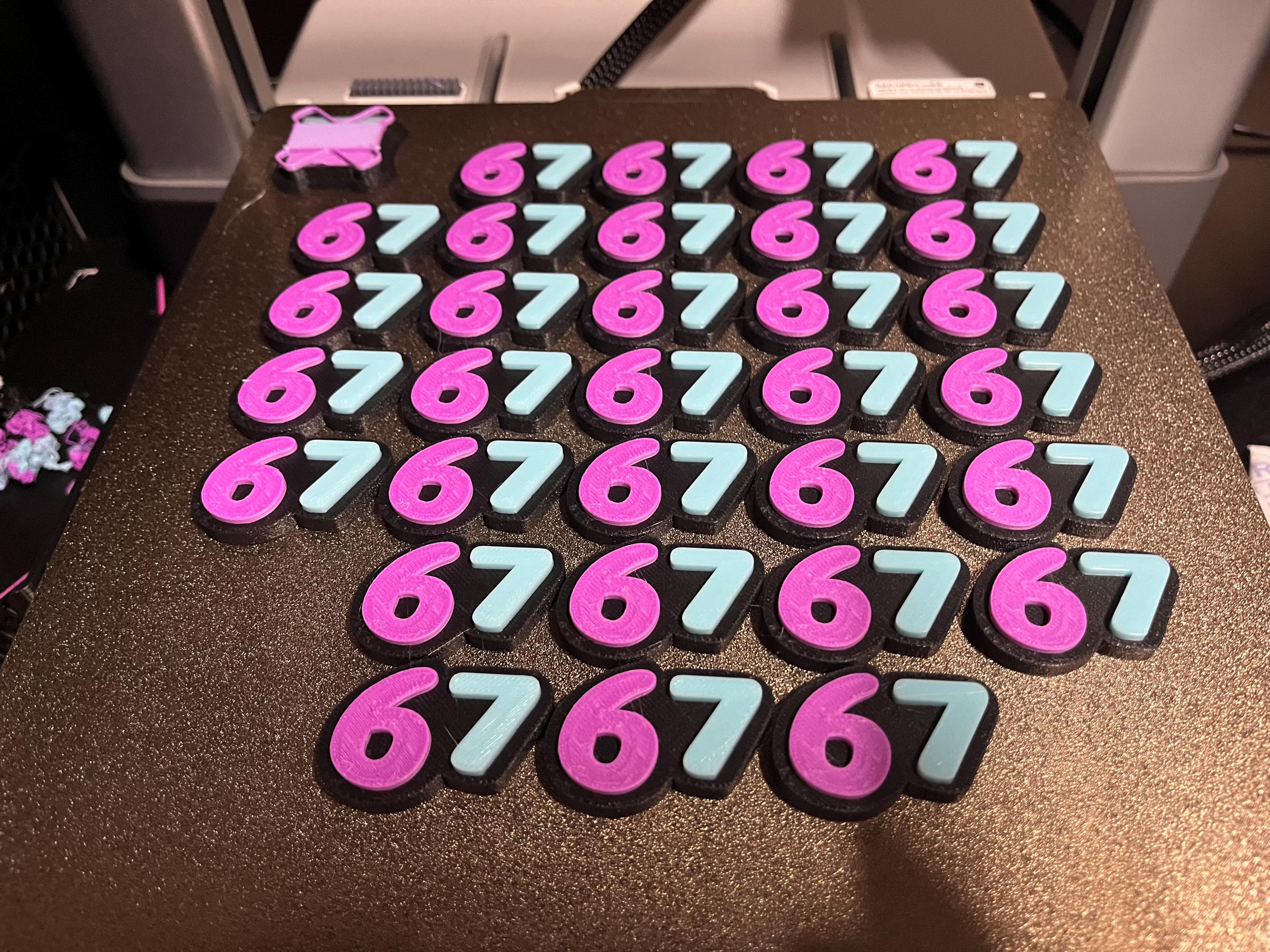 Six Seven 67 Clicker Keychain, Stress, Fidget, Gift, Easy Print *3D ...