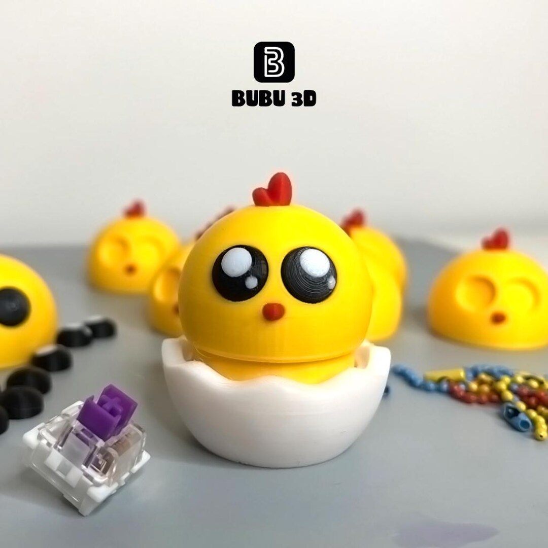 Easter Chick Clicker Keychain, Stress, Fidget, Gift, Easy Print *3D ...