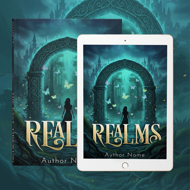Portal Fantasy Pre-made Book Cover Design | High Fantasy, Ancient Gate ...