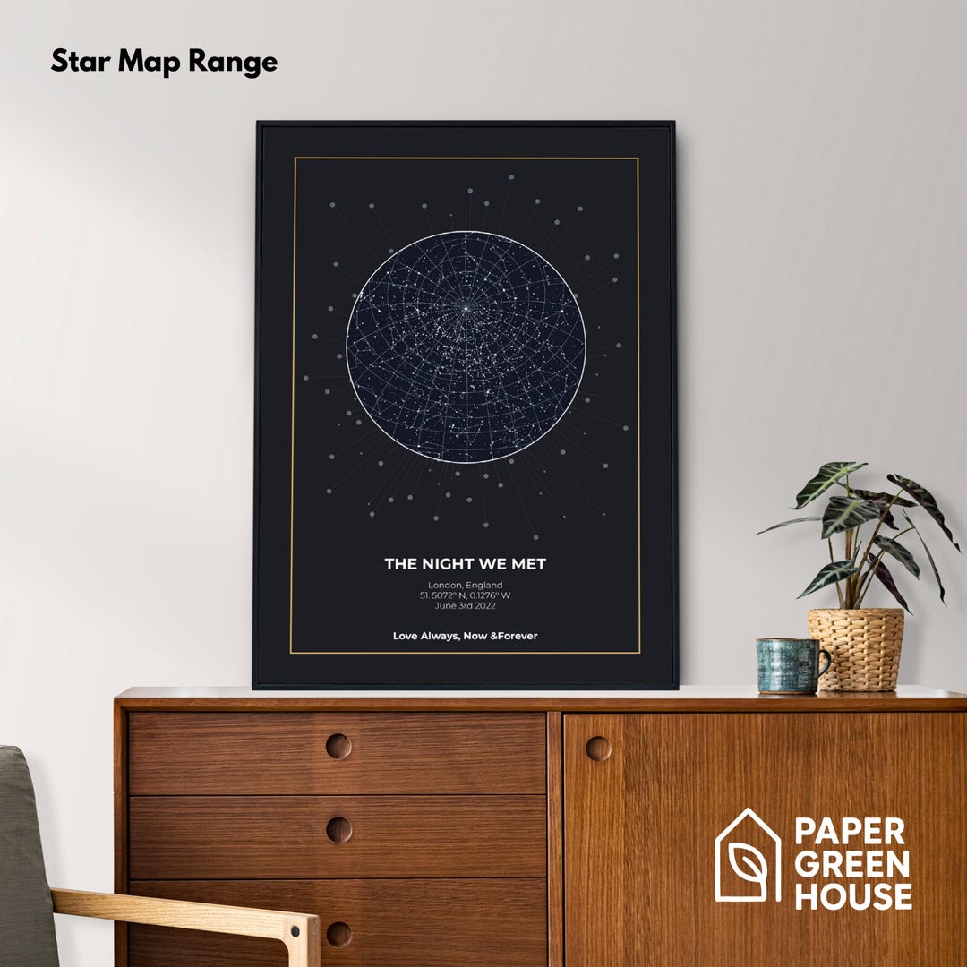 Custom Star Map Print, the Night We Met Poster, Personalized Night Sky ...