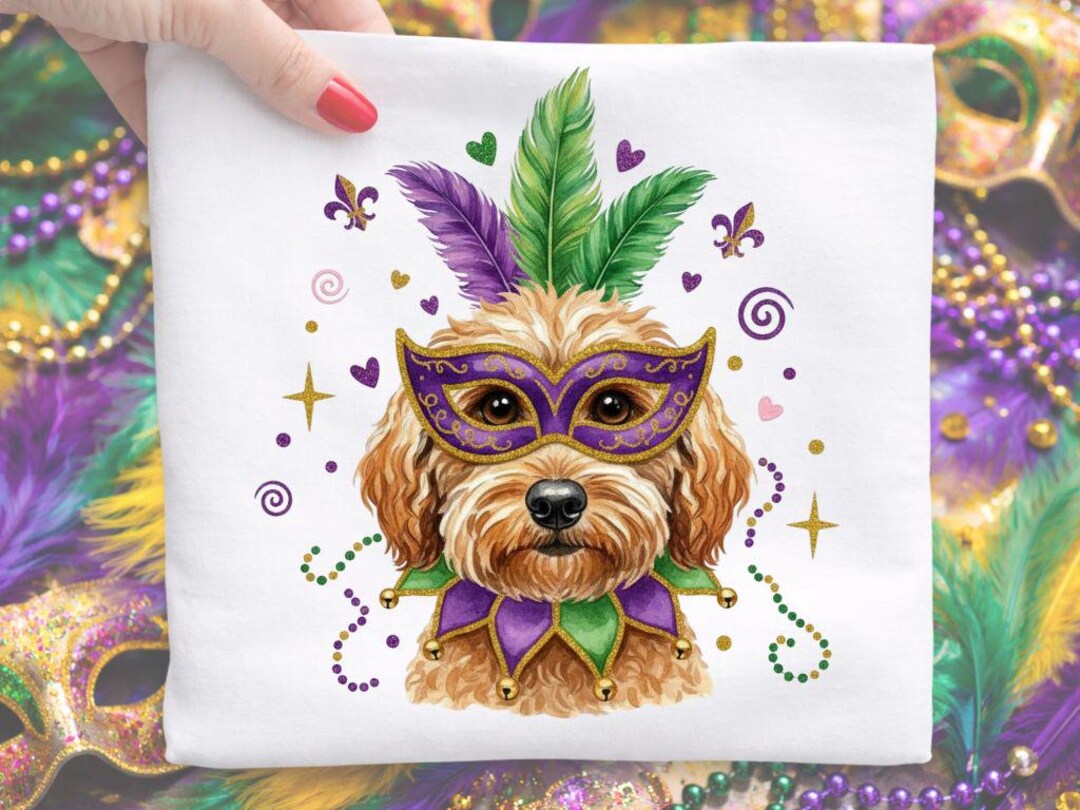 Goldendoodle Dog for Pet Lovers PNG, Mardi Gras Png for Dog Lovers ...