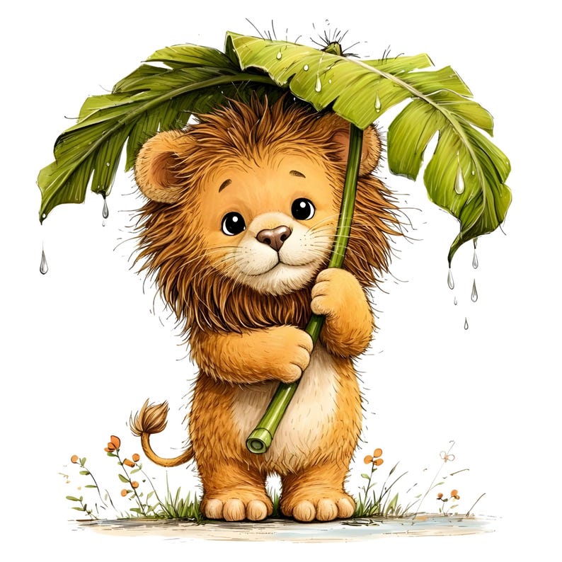 Watercolor Safari Animals Clipart – Jungle Nursery PNG (digital ...