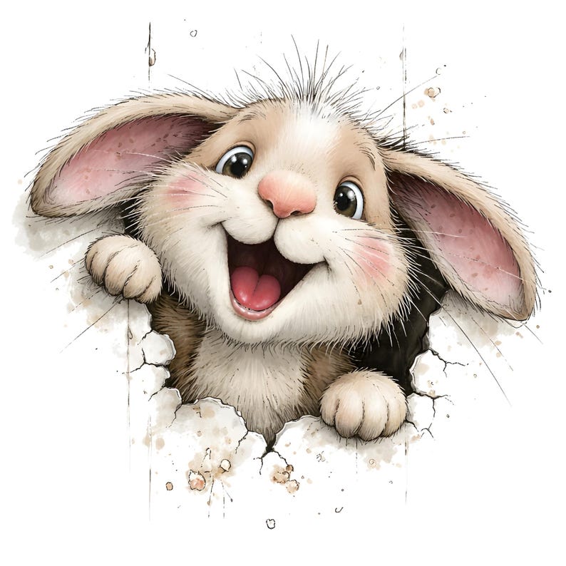 Watercolor Easter Bunny Clipart Bundle, Spring Rabbit Illustration ...