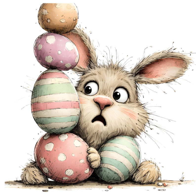 Watercolor Easter Bunny Clipart Bundle, Spring Rabbit Illustration ...