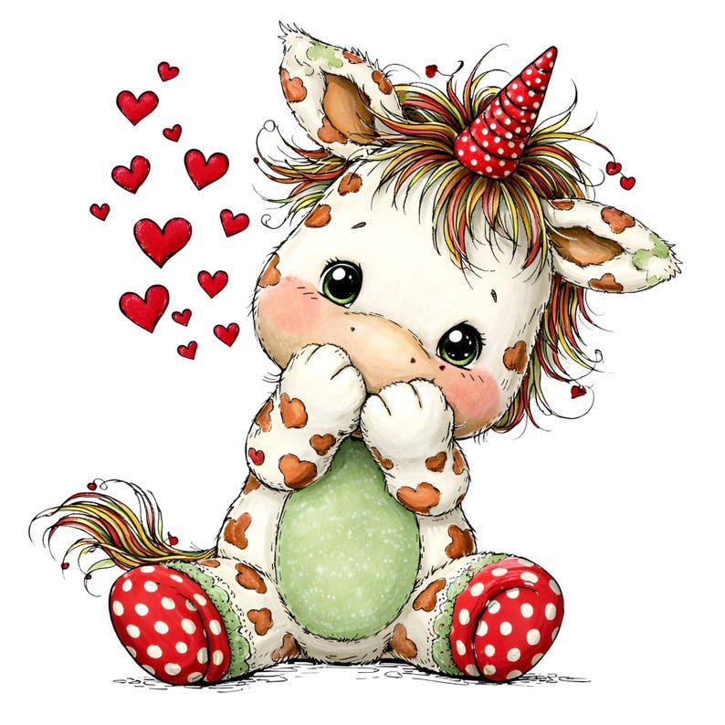 Cute Valentine Animals Clipart Bundle PNG – Whimsical Love Animal ...