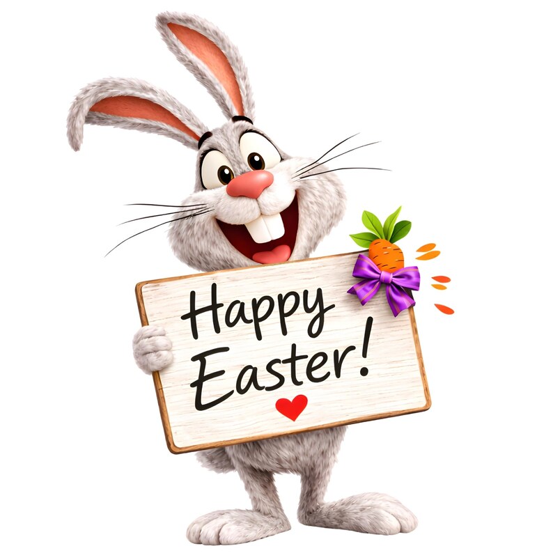 Cartoon Easter Bunny Clipart Bundle, Spring Rabbit Illustrations (31 ...