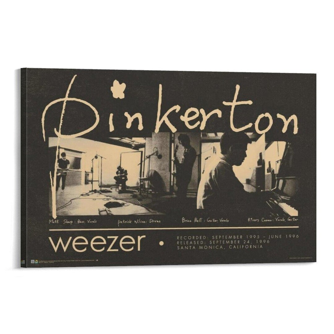 Weezer Pinkerton Album Canvas Print Retro Indie Rock Art for Man Cave ...