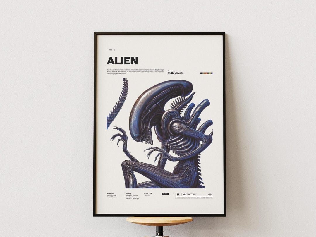 Alien Poster, Ridley Scott's Film Alien Print, Cult Horror Movie Poster ...