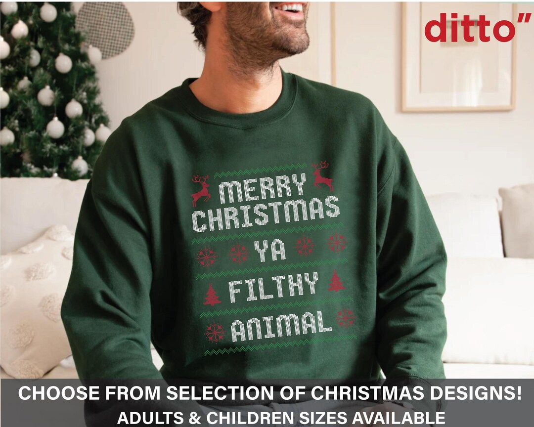 YA FILTHY ANIMAL Christmas Jumper: Funny Novelty Sweatshirt - Etsy UK