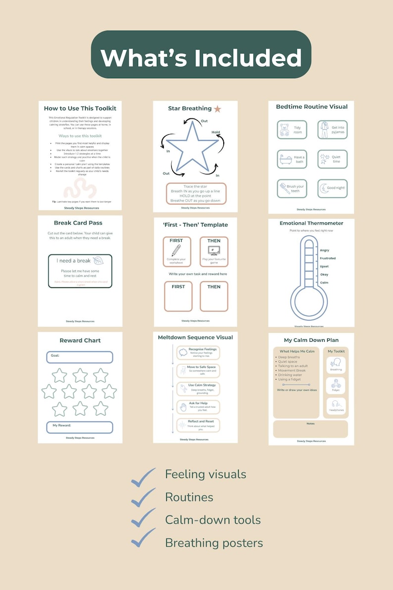 Emotional Regulation Toolkit Printable SEN Visuals Calm Down Cards ...
