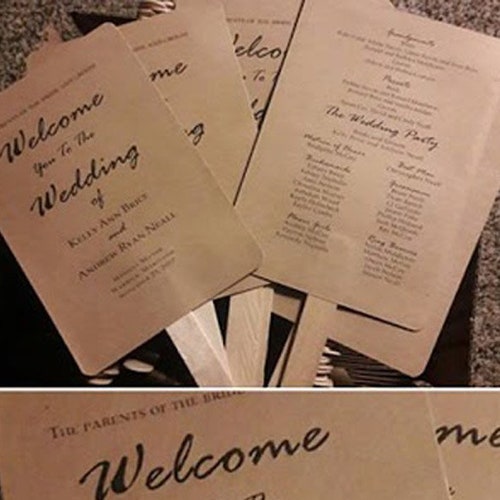 Rustic Wedding Program Fans Printed Ceremony Fan for - Etsy