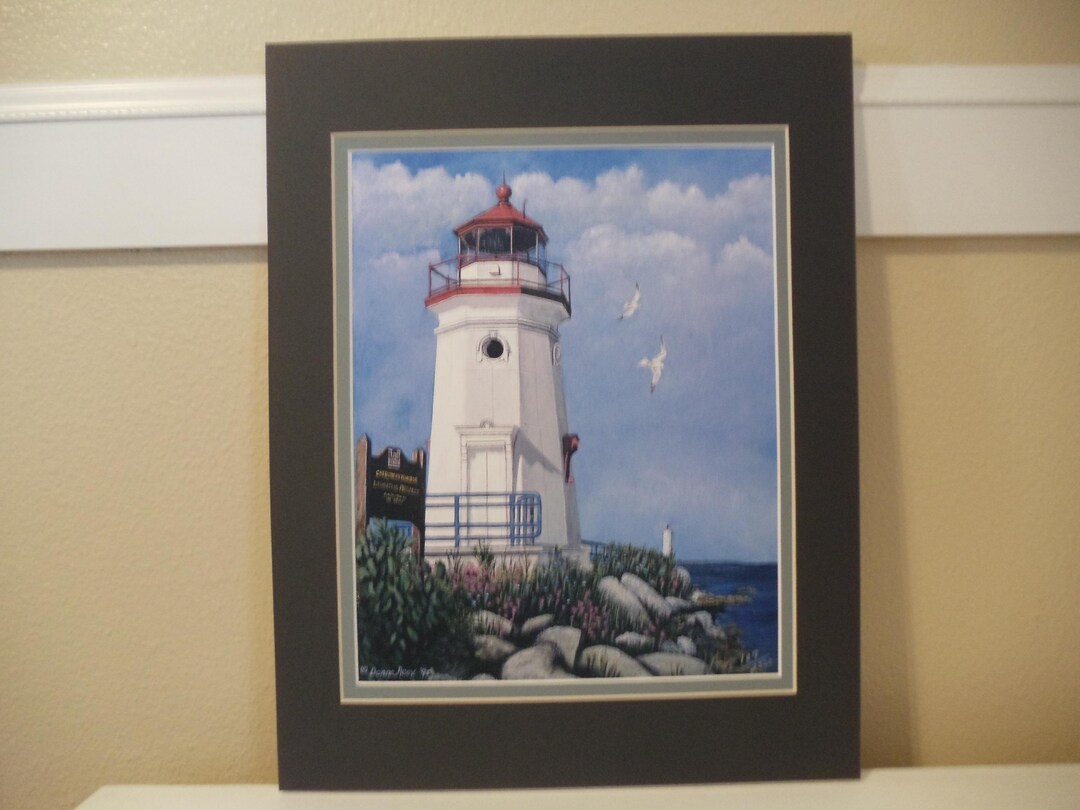 Cheboygan Crib Lighthouse 8"x10" Fine Art Print Matted to 11"x14" - Etsy