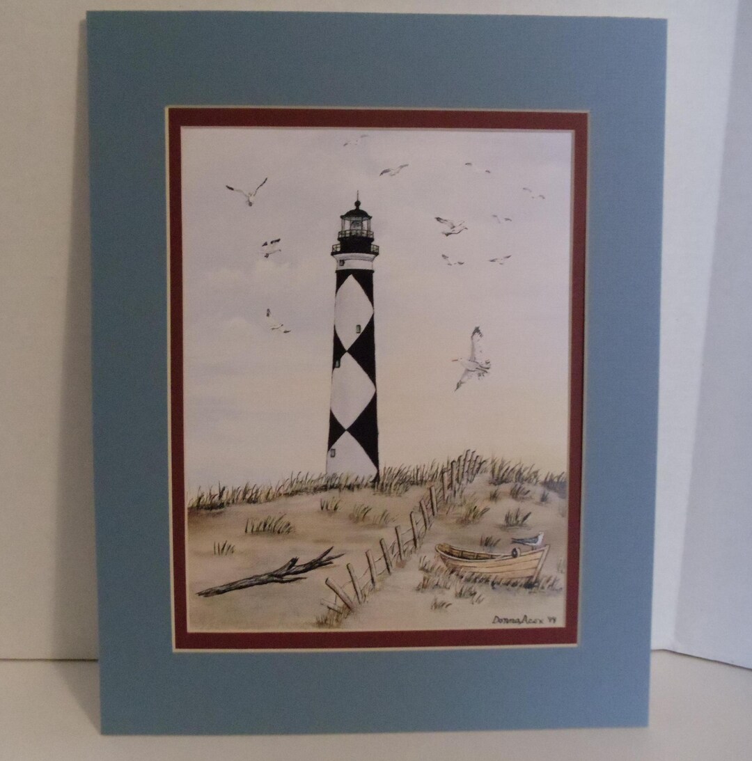 Cape Lookout Lighthouse 8"x10" Fine Art Print Matted to 11"x14" - Etsy