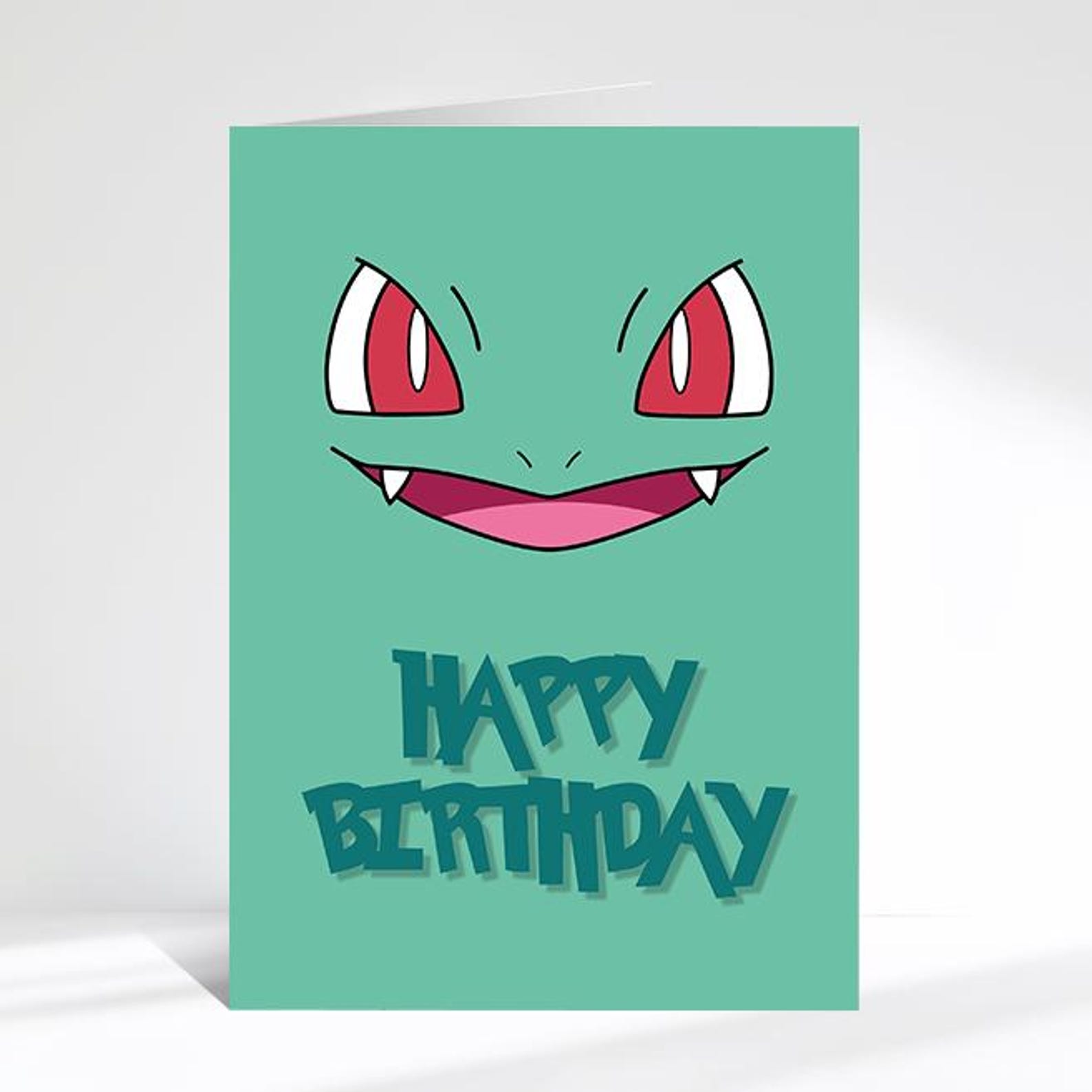 Pokemon Bulbasaur Birthday Card – Cute Funny Kids Anime – 5x7 Blank ...
