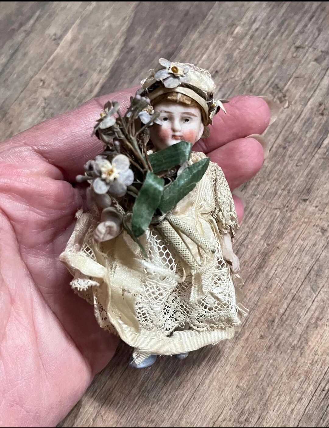 Antique German 3" Miniature Bisque Doll Mint - Etsy