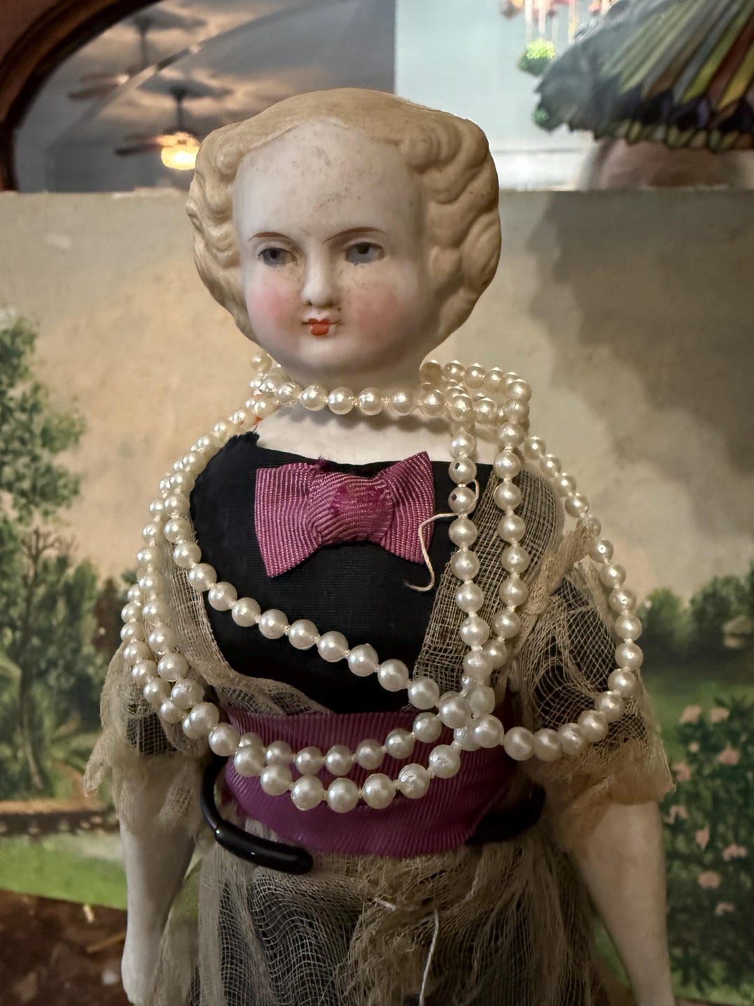 Vintage Parian German Doll 8” Original Clothes Fascinating Blue Eyes ...
