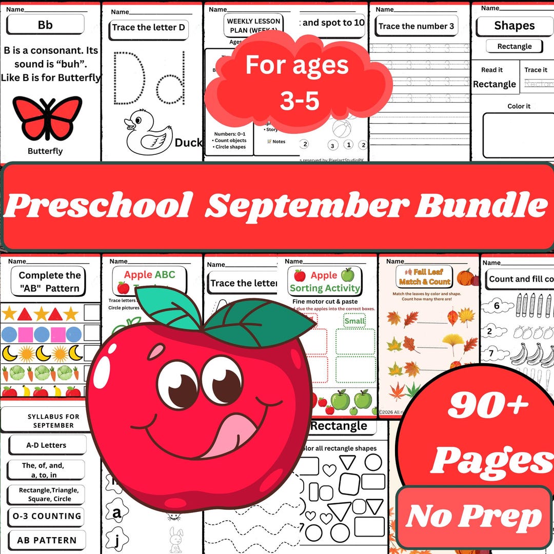 Preschool Curriculum September Bundle for Preschoolers | Toodler Busy ...