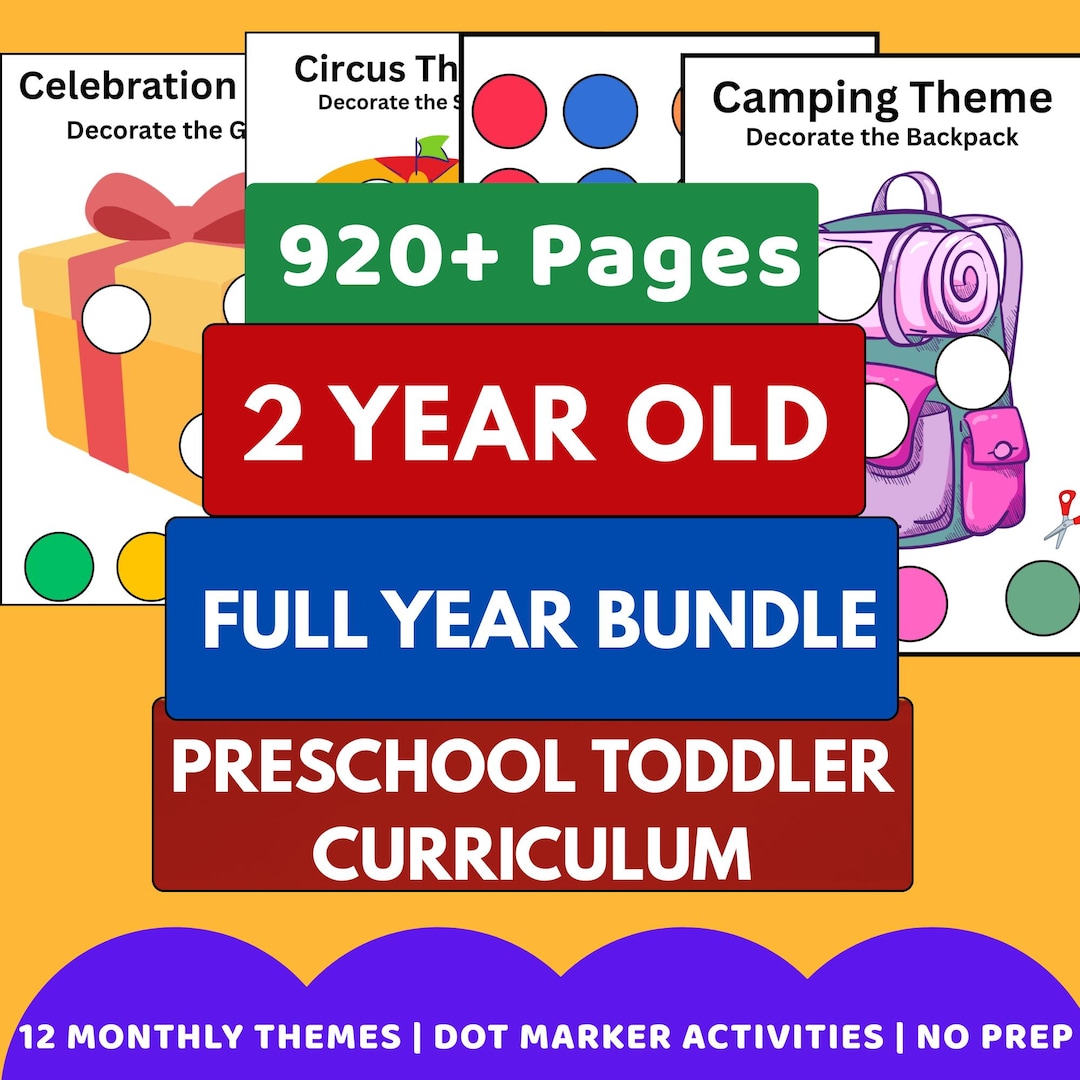 Full Year Toddler Curriculum Printable Bundle, Preschool Worksheets ...