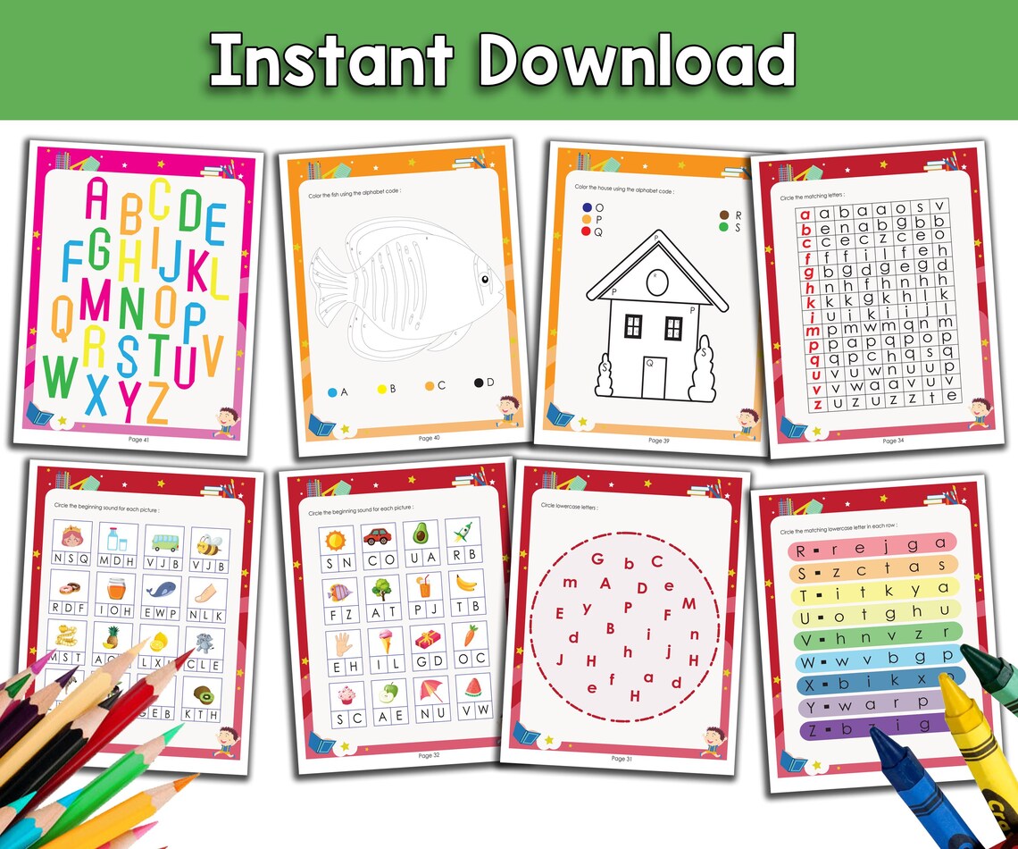 Kindergarten Letter Practice | Trace Match Recognize Letters | Alphabet ...