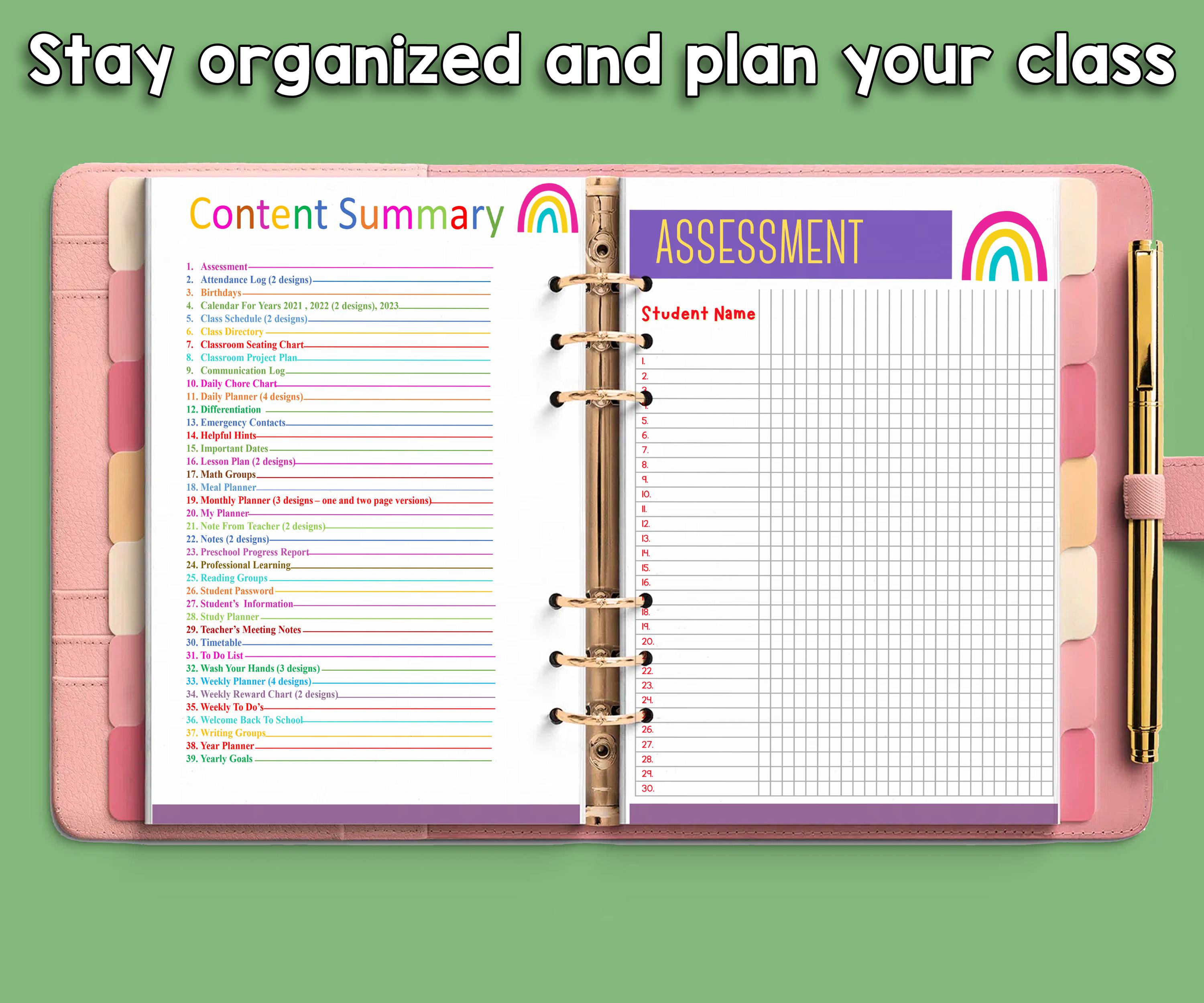 Preschool Teachers Planner Printable | Kindergarten Lessons | Classroom ...