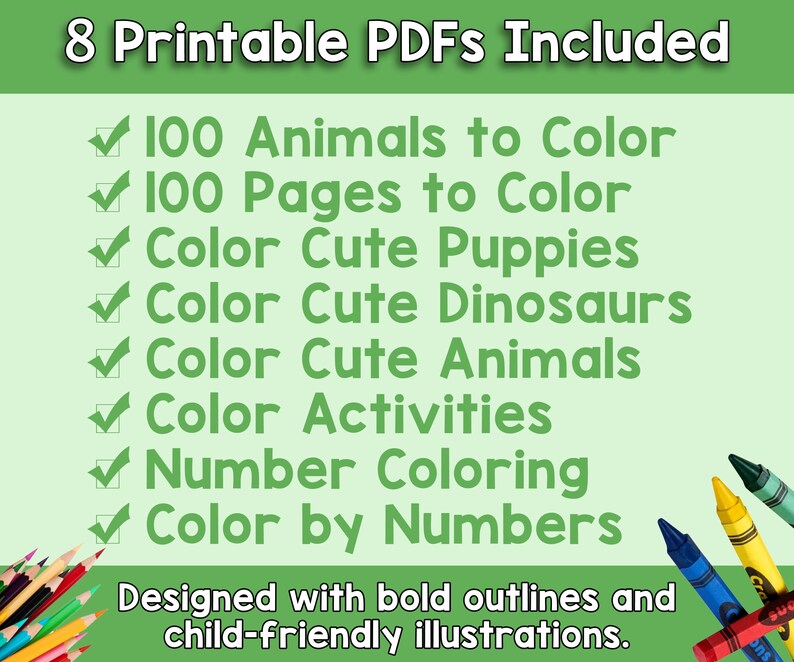 Kindergarten Coloring Bundle Printable | Kids Coloring Pages Animals ...