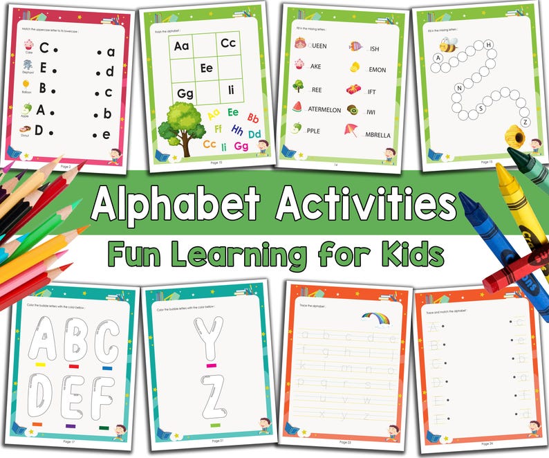 Kindergarten Letter Practice | Trace Match Recognize Letters | Alphabet ...