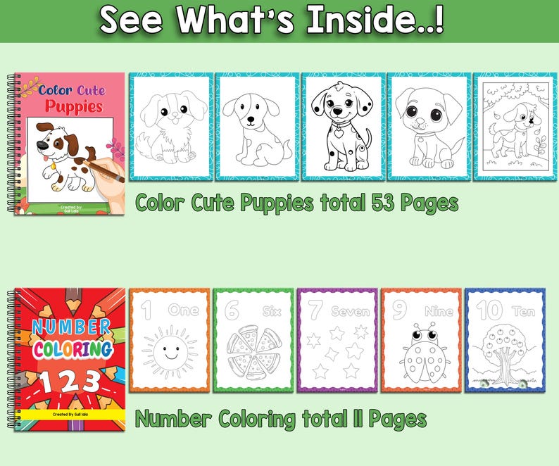 Kindergarten Coloring Bundle Printable | Kids Coloring Pages Animals ...