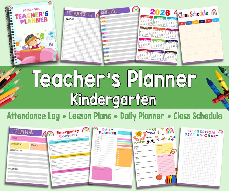 Preschool Teachers Planner Printable | Kindergarten Lessons | Classroom ...