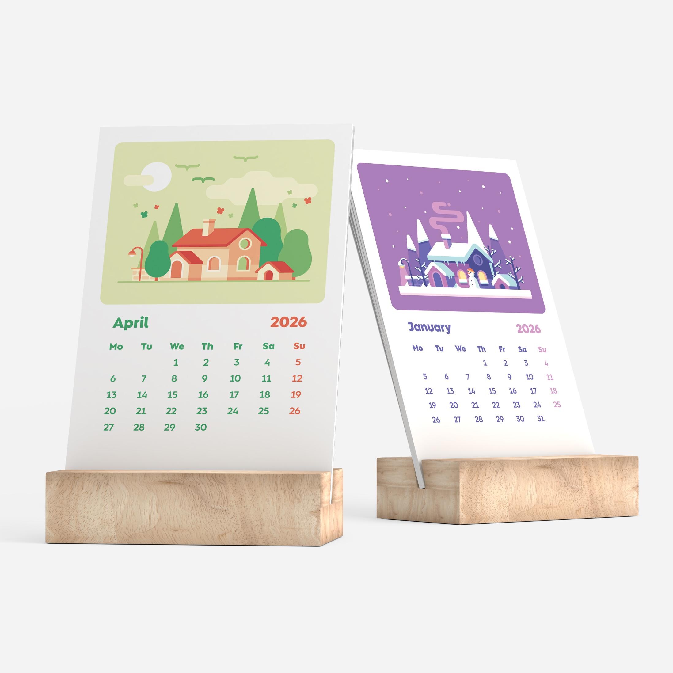 2026 Illustrated House Calendar • A3, 10x15 (digital Download) - Etsy