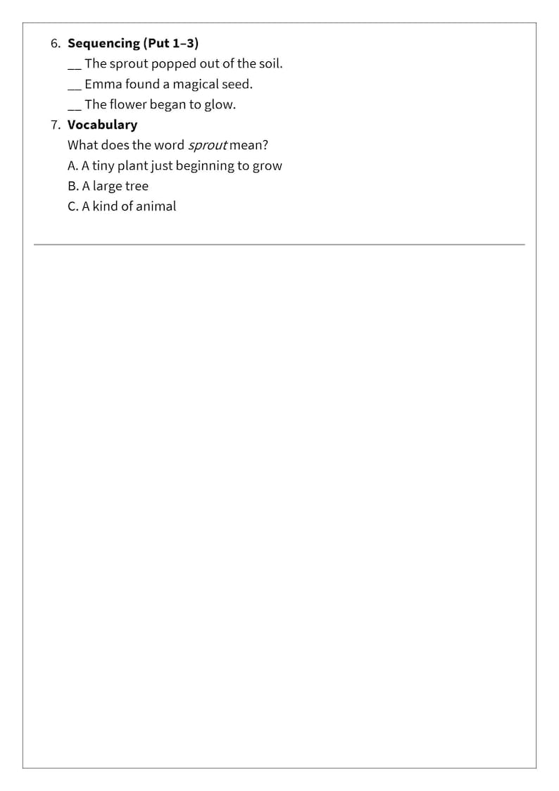 Grade 2 Reading Comprehension | Fiction Stories & Questions (PDF) - Etsy