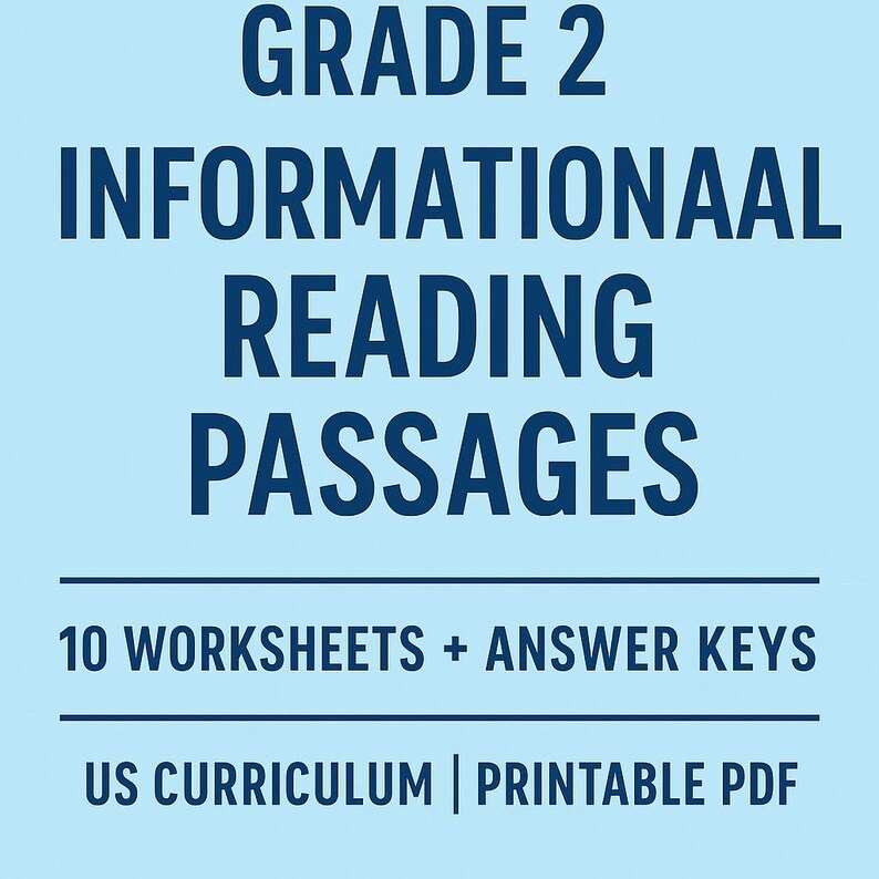Grade 2 Reading Comprehension Passages | ELA Worksheets (PDF) - Etsy