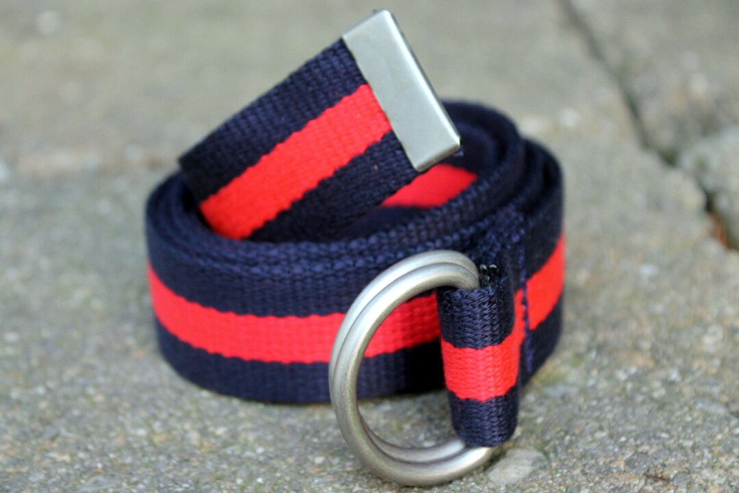 Red Navy Webbing Belt Men Women Buckle Nautical 1.25" Wide - Etsy
