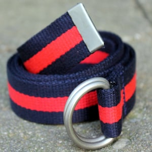 Red Navy Webbing Belt Men Women Buckle Nautical 1.25" Wide - Etsy